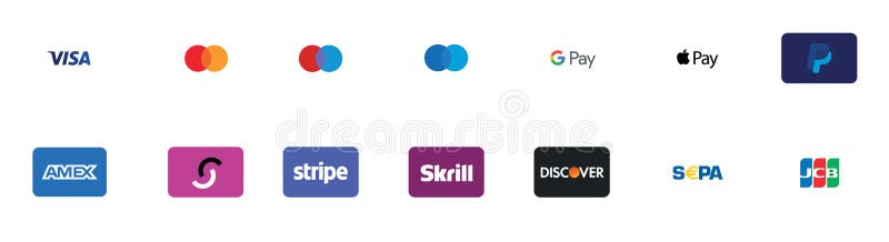 Payment Systems Logo Collection. Set of Popular Payment Methods Logo ...