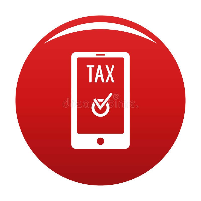 Payment Tax Icon Vector Red Stock Vector - Illustration of invest ...