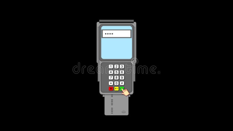 Pos Terminal Card Payment Icon Animation Stock Footage - Video of ...