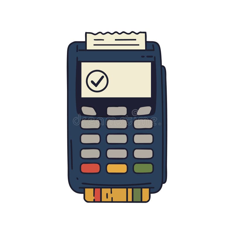 Payment Terminal with Card and Receipt Illustration for Secure Transaction Process Stock Vector ...
