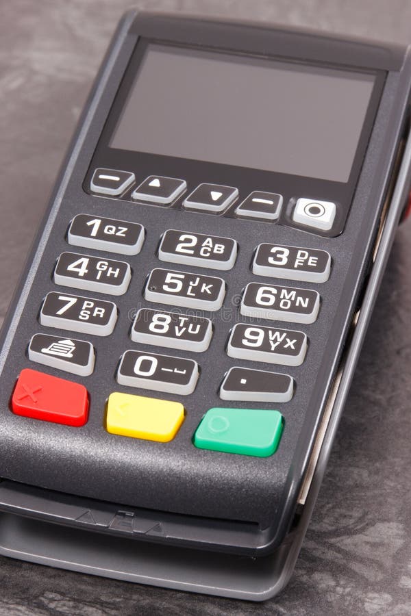 Payment Terminal, Credit Card Reader Using for Cashless Paying Stock ...