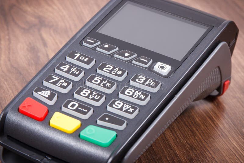 Payment Terminal, Credit Card Reader Using for Cashless Paying. Finance ...