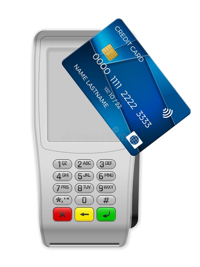 Payment Terminal and Credit Card Stock Vector - Illustration of ...