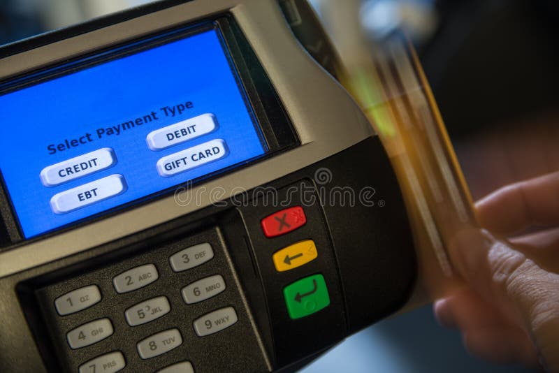 Payment Terminal with Motion Card Swipe Stock Photo - Image of shop ...
