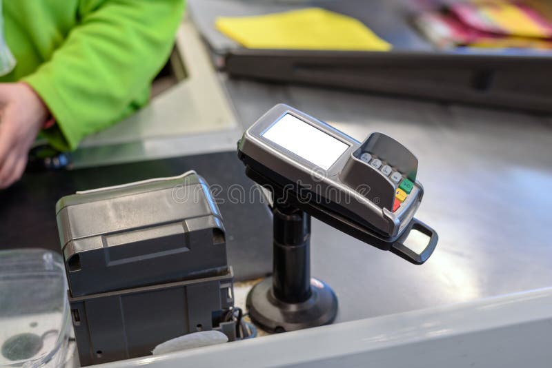 Payment Terminal for Plastic Cards at the Store with Space for Layout ...
