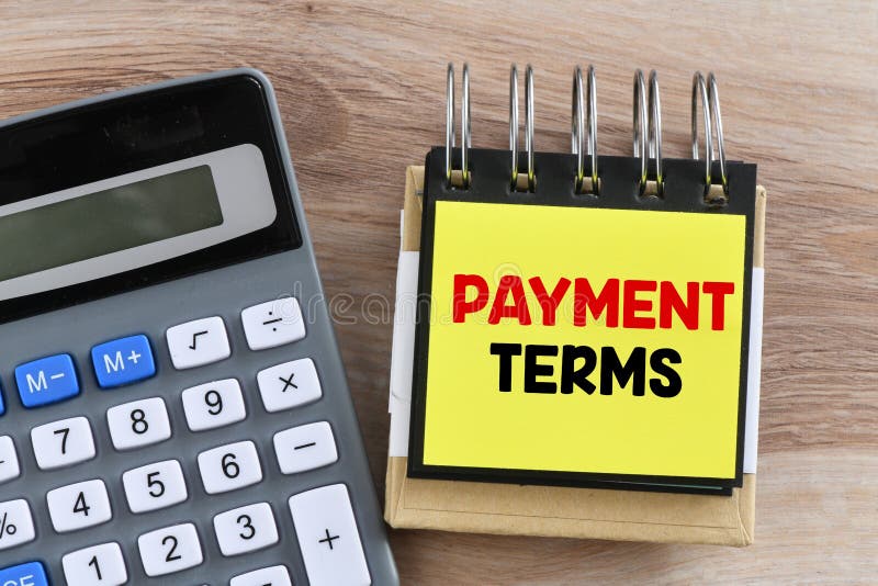 PAYMENT TERMS Words in an Office Notebook Stock Image - Image of card ...