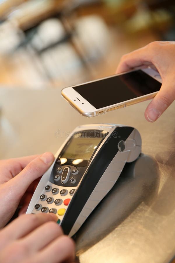 Payment Transaction with Smartphone Stock Image - Image of counter ...