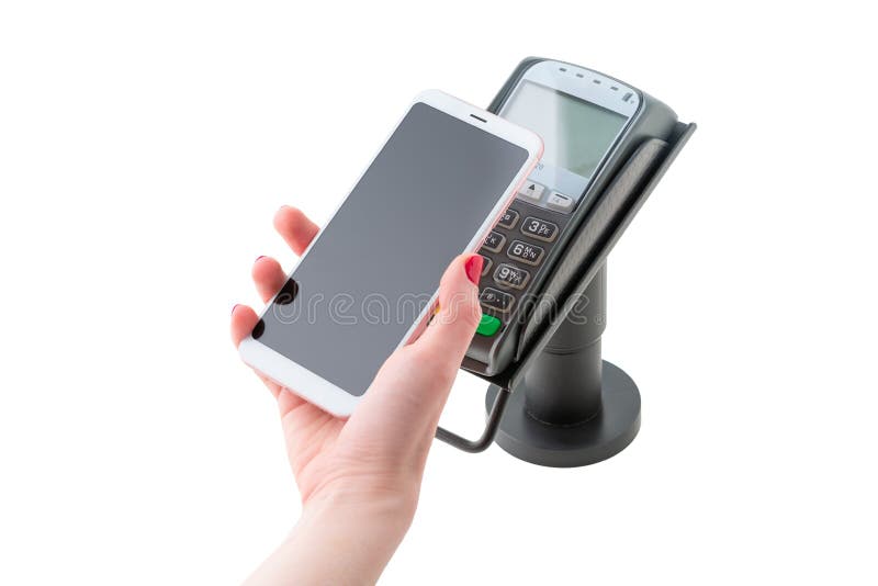 Payment Via a Banking Terminal Using Nfs Stock Photo - Image of shop ...