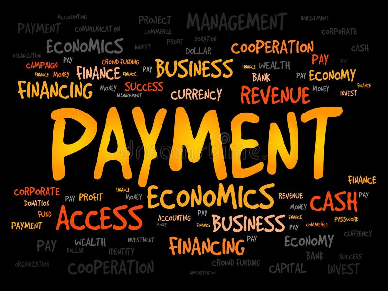 PAYMENT word cloud stock illustration. Illustration of business - 200180069