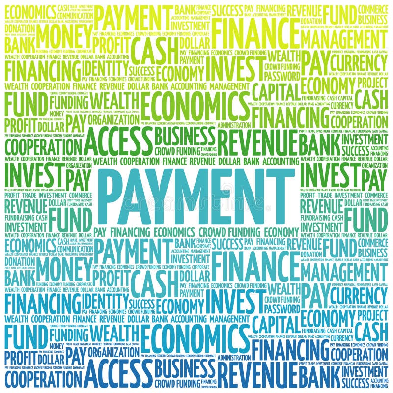 PAYMENT word cloud stock illustration. Illustration of life - 206208977