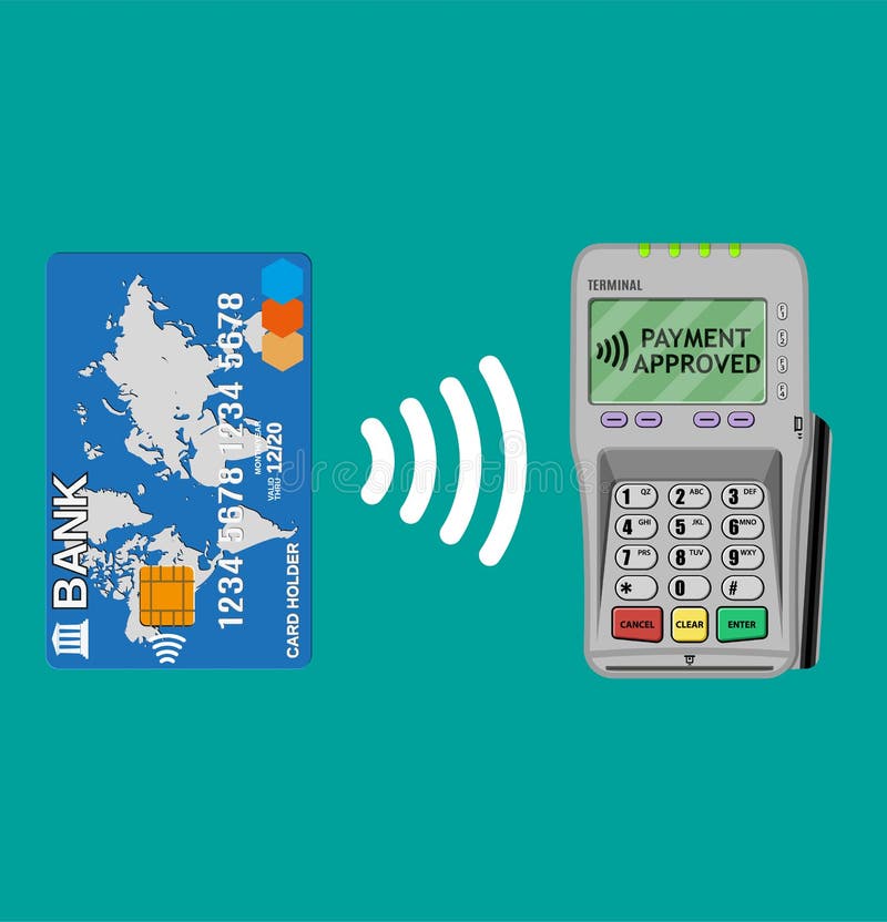 Payments Using Terminal and Debit Credit Card, Stock Vector ...