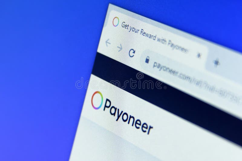 Payoneer website logo editorial stock photo. Image of financial - 296678803