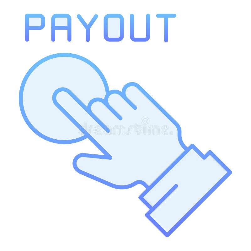 Payout Button Line Icon. Hand and Pay Button Vector Illustration ...