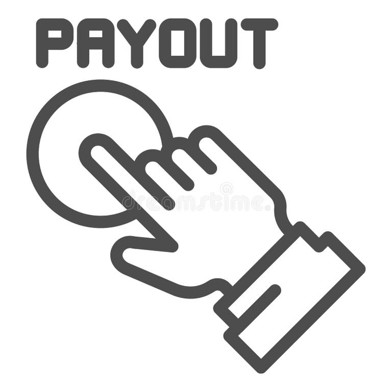 Payout Button Line Icon. Hand and Pay Button Vector Illustration ...
