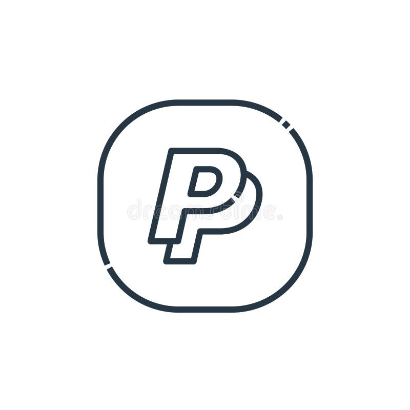Paypal Icon Vector from Social Media Logos Concept. Thin Line ...