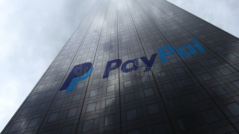 PayPal Logo on a Skyscraper Facade Reflecting Clouds. Editorial 3D ...