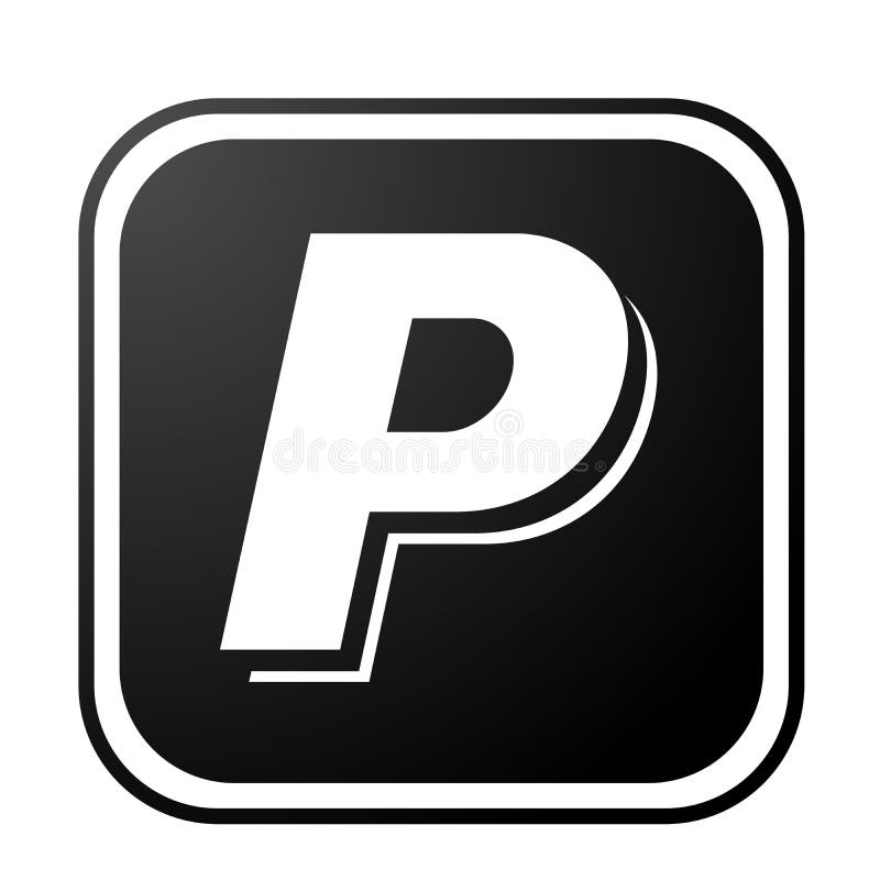 PayPal Online Bank Logo Button Icon in Black Blue Vector with Modern ...
