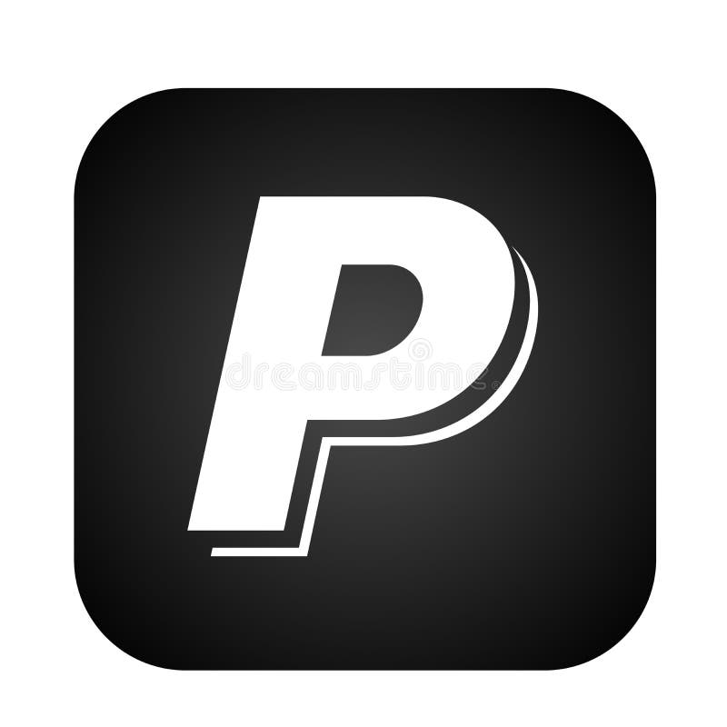 PayPal Online Bank Logo Button Icon in Black Vector with Modern ...