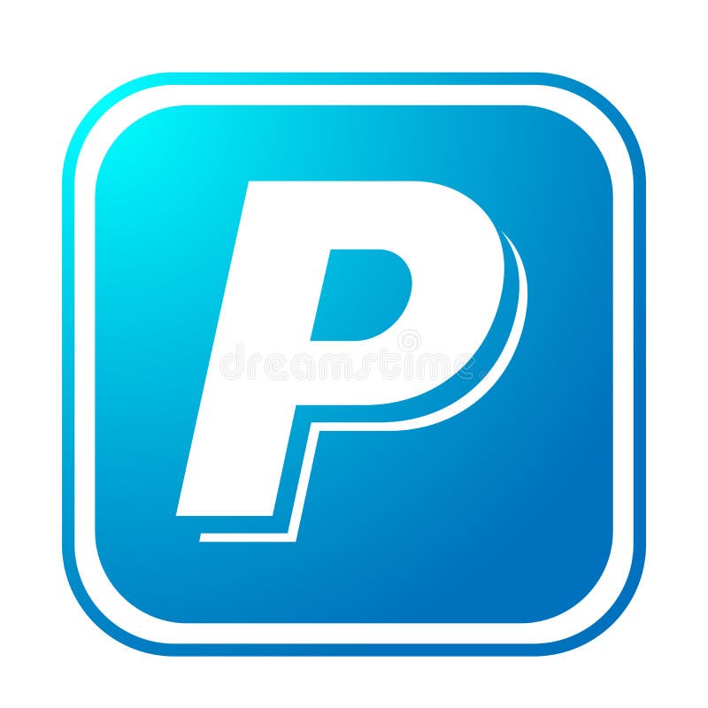 PayPal Online Bank Logo Button Icon in Blue Vector with Modern Gradient ...