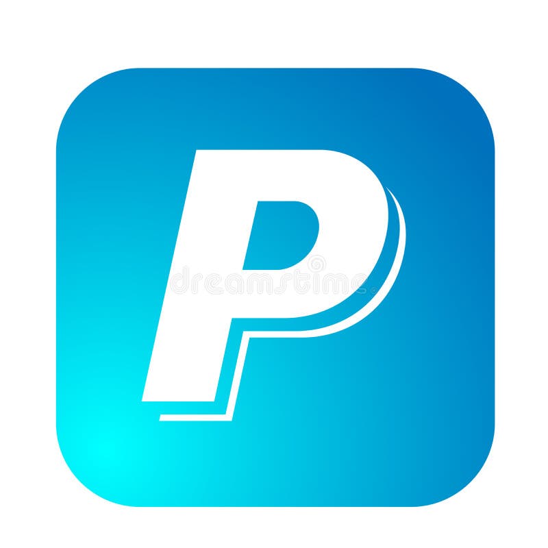 PayPal Online Bank Logo Button Icon in Blue Vector with Modern Gradient ...