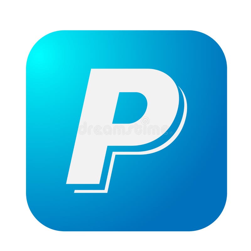 PayPal Online Bank Logo Button Icon In Blue Vector With Modern Gradient ...