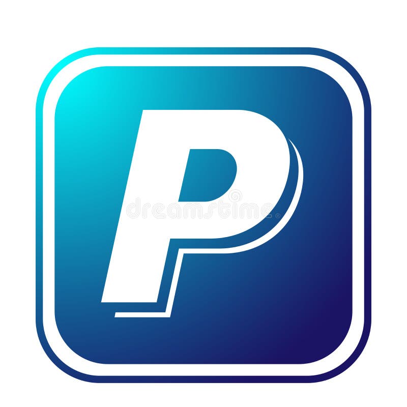 PayPal Online Bank Logo Button Icon in Blue Vector with Modern Gradient ...