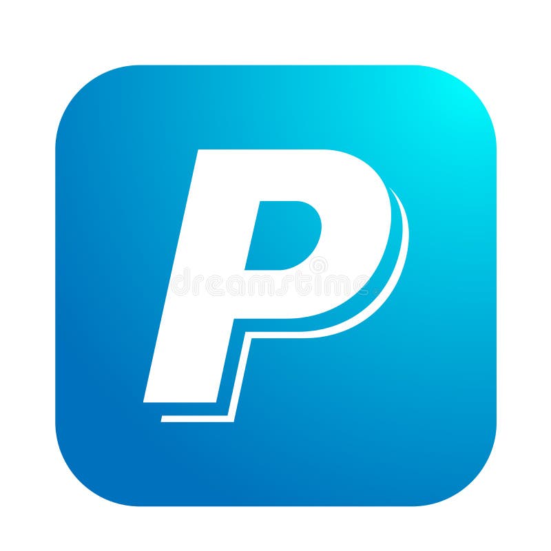 PayPal Online Bank Logo Button Icon in Blue Vector with Modern Gradient ...