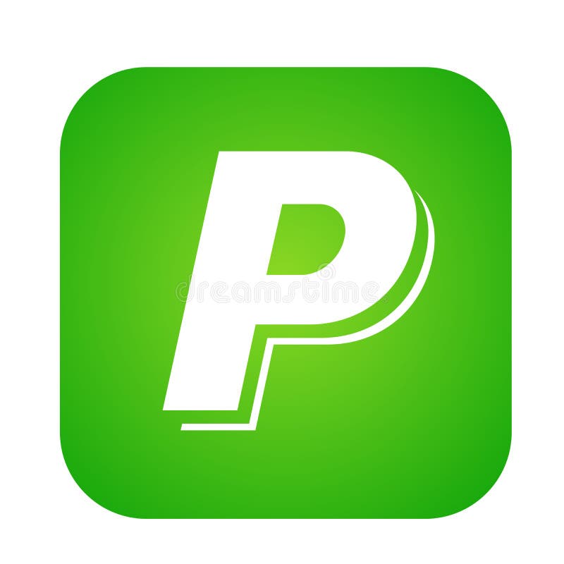 PayPal Online Bank Logo Button Icon in Green Vector with Modern ...