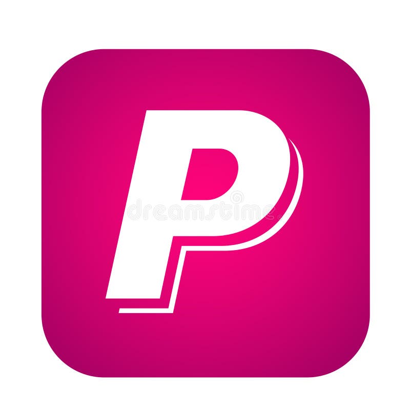 PayPal Online Bank Logo Button Icon in Pink Vector with Modern Gradient ...
