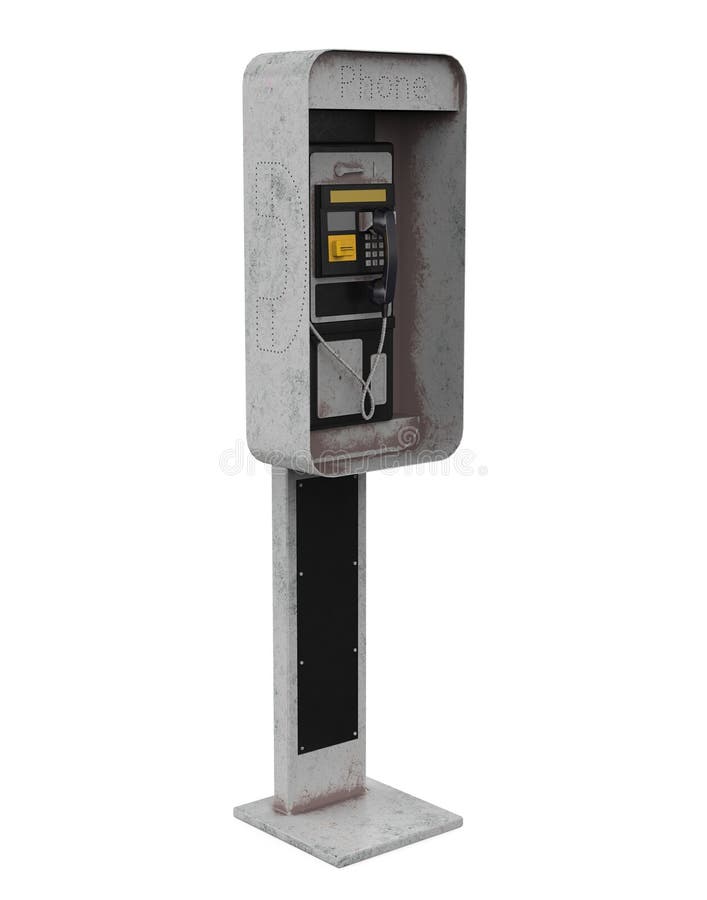 Payphone Booth Isolated stock illustration. Illustration of street ...