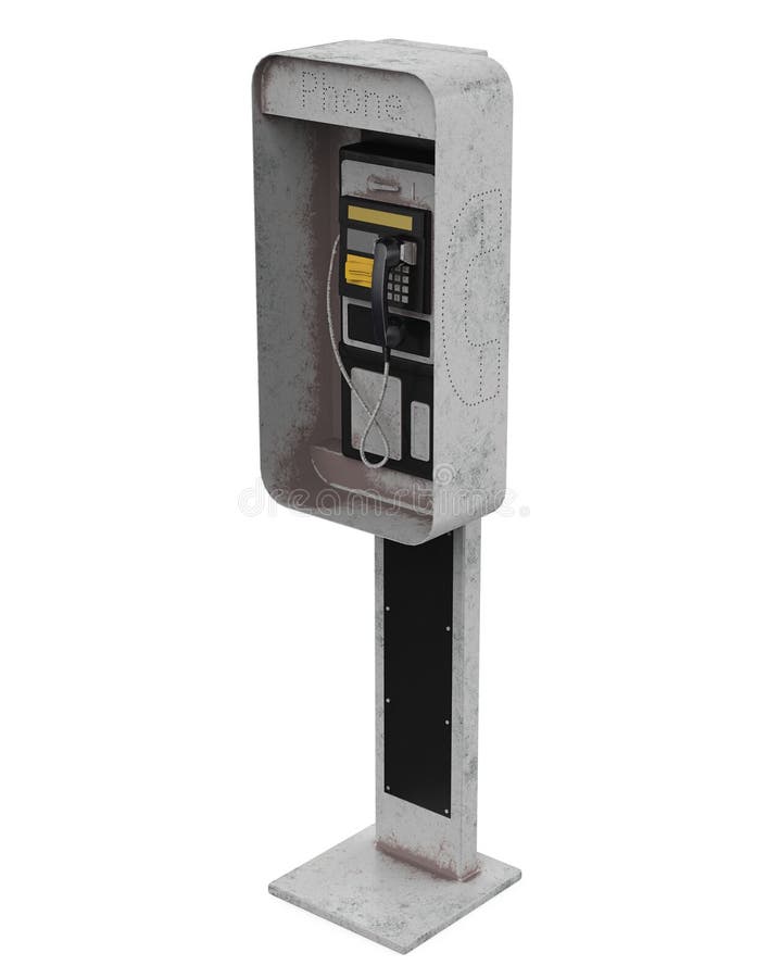 Payphone Booth Isolated stock illustration. Illustration of talk ...