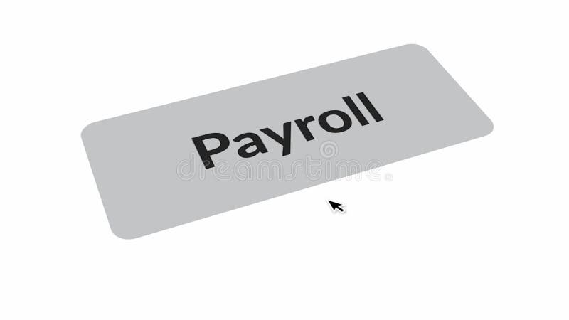 Payroll Animation Button on White Background. Stock Video - Video of ...