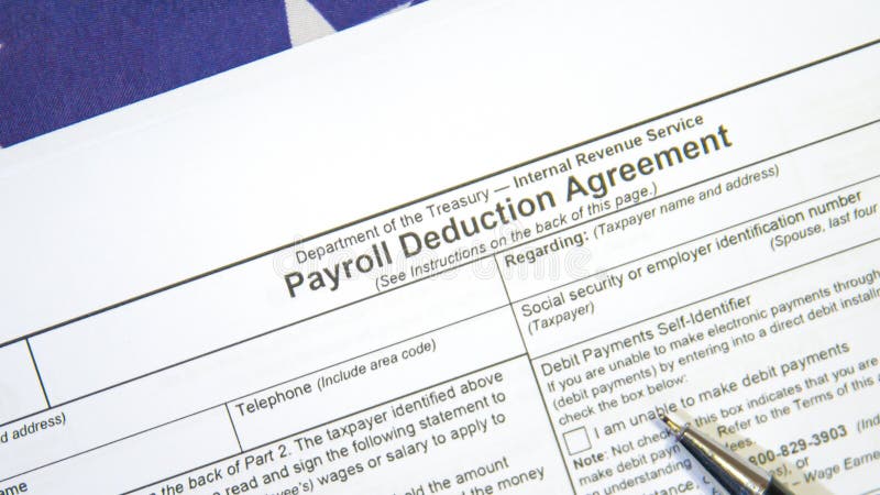 Payroll Deduction Agreement Documents in the Video and American Flag ...