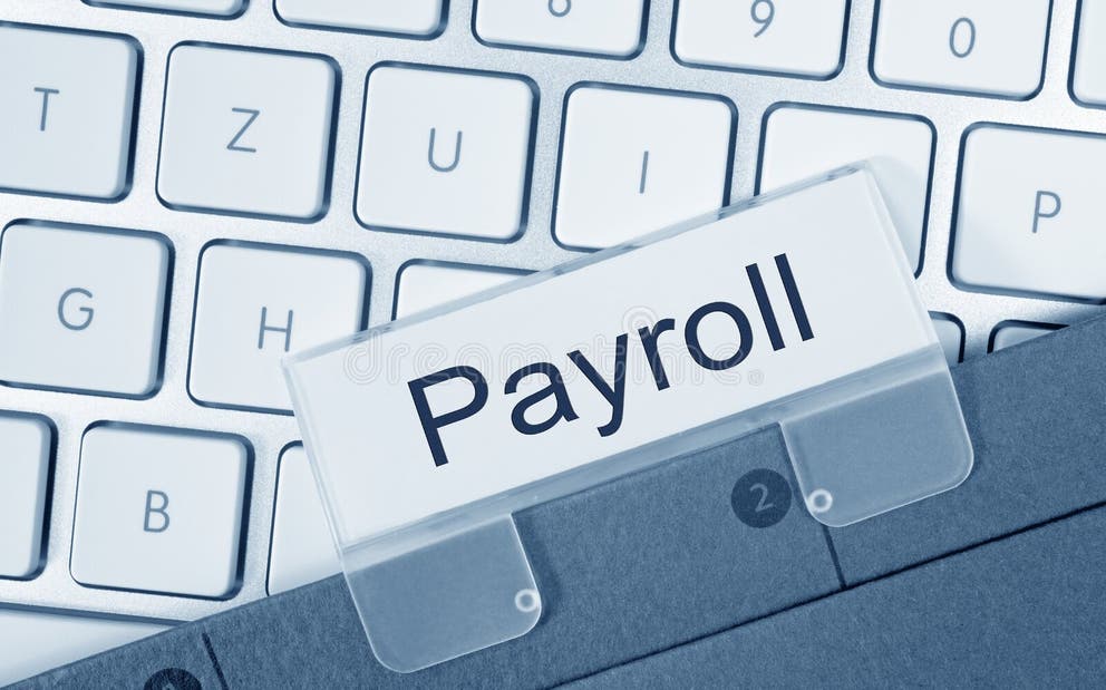 Payroll Folder on Computer Keyboard Stock Image - Image of white ...