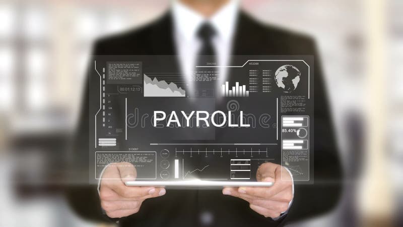 Payroll, Hologram Futuristic Interface, Augmented Virtual Reality Stock ...
