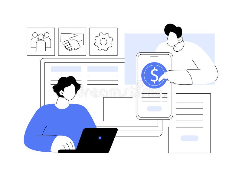 Payroll Processing Isolated Cartoon Vector Illustrations. Stock Vector ...