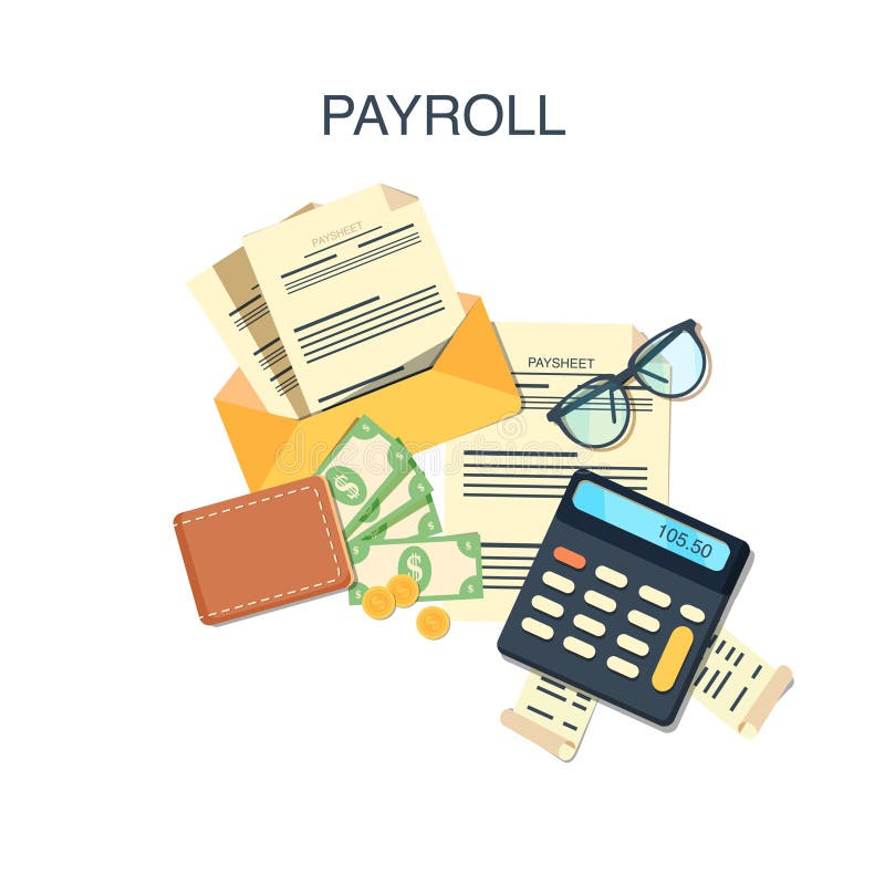 Payroll salary payment stock vector. Illustration of calculate - 72312880