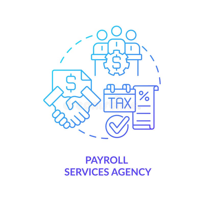 Payroll Services Agency Blue Gradient Concept Icon Stock Vector ...