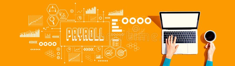Payroll Theme with Person Using a Laptop Stock Image - Image of concept ...