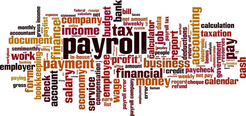 Payroll word cloud stock vector. Illustration of money - 190475979