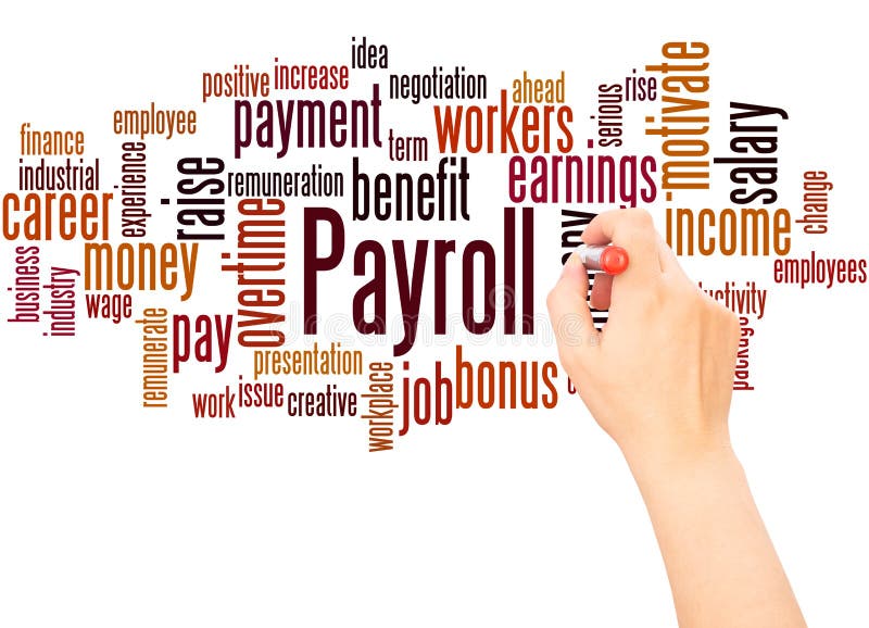 Payroll Word Cloud Hand Writing Concept Stock Illustration ...