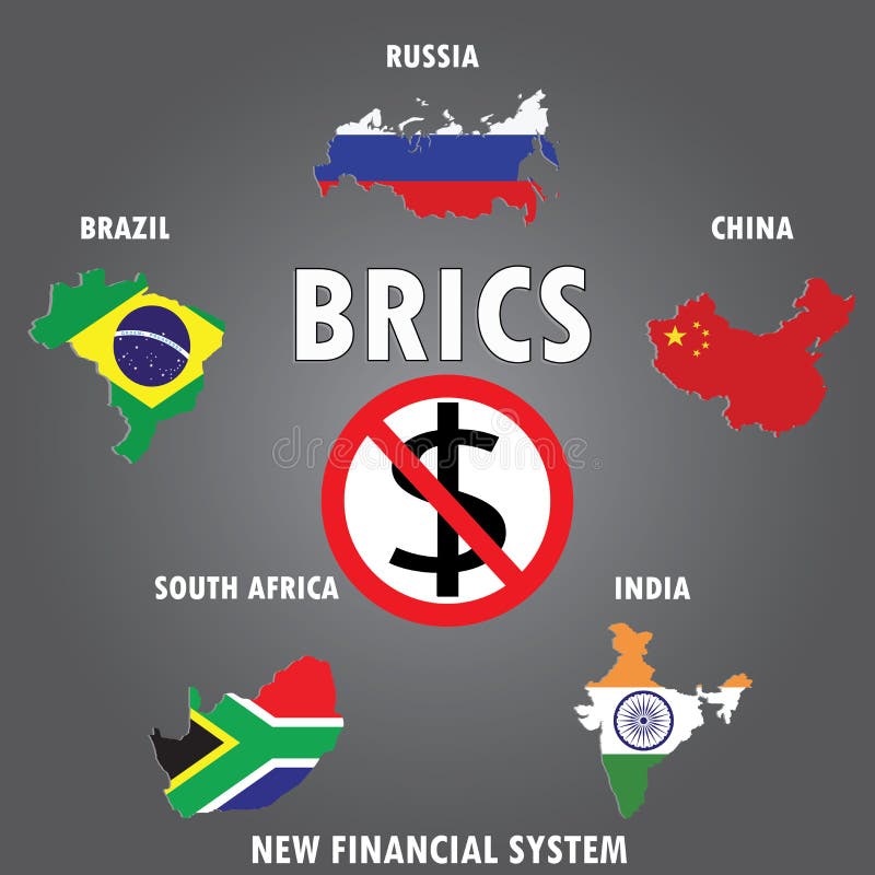 Pays De BRICS Sur La Carte Du Monde Illustration Stock - Illustration ...