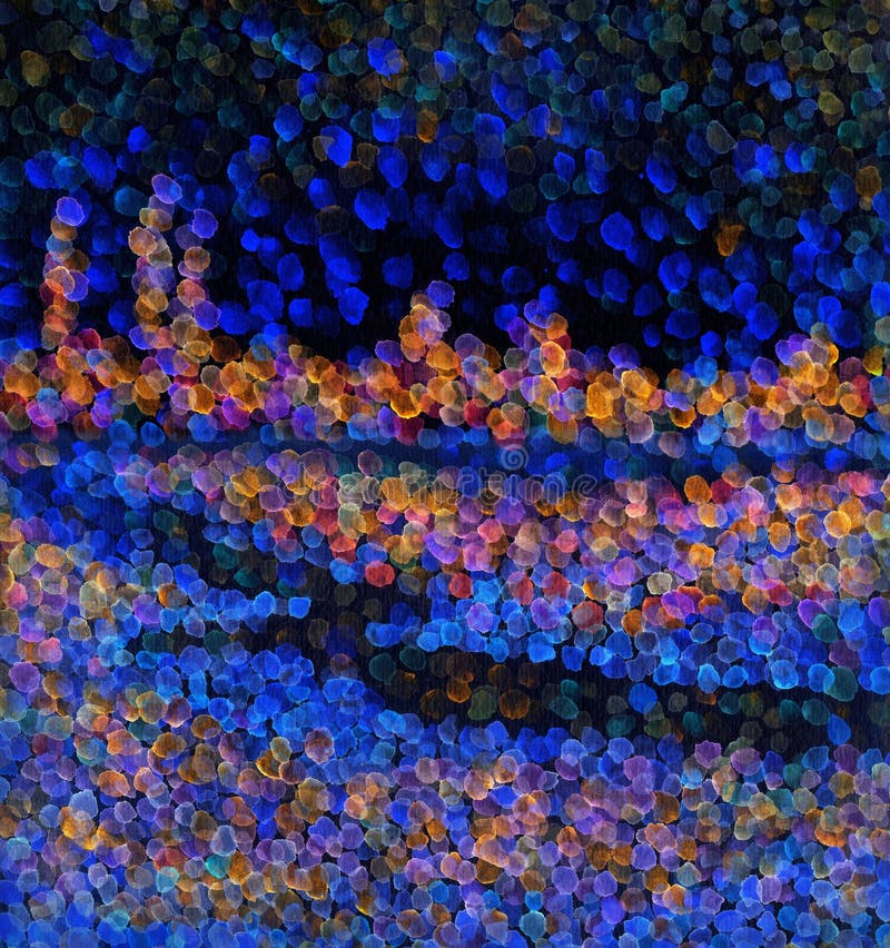 Paysage D'aquarelle Dans Le Style Du Pointillisme Illustration Stock ...