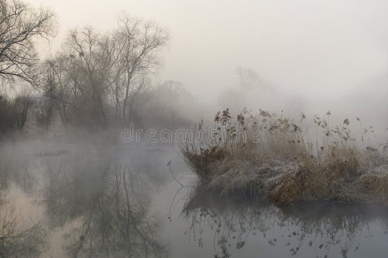 Paysage de brume image stock. Image of ciel, plage, lacs - 38268345