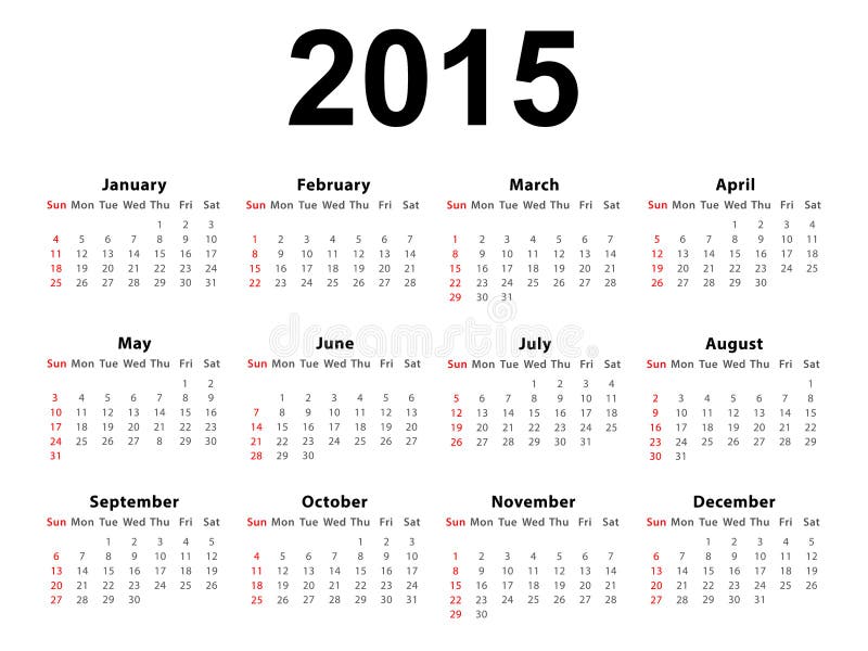 Paysage du calendrier 2015 illustration stock. Illustration du ...