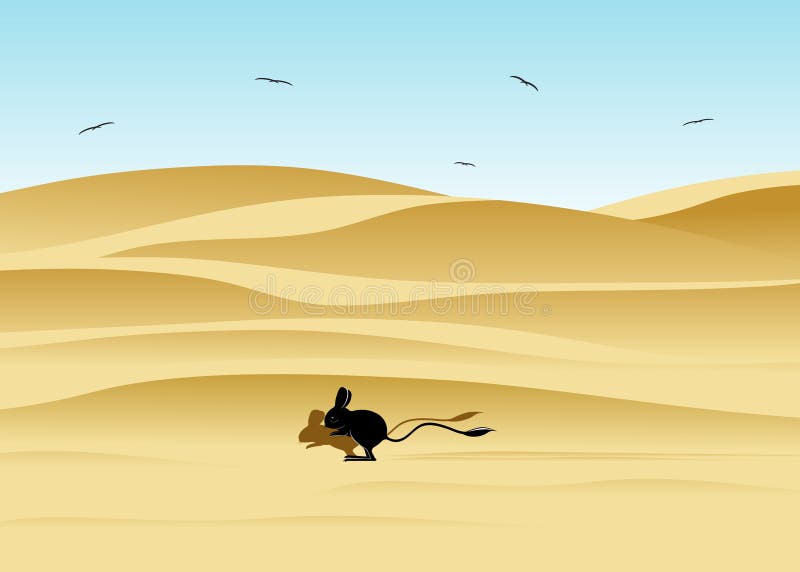 Paysage Et Gerboise De Désert Illustration de Vecteur - Illustration du ...