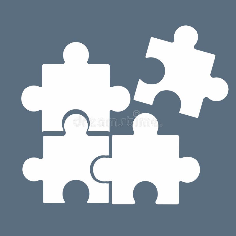 White Puzzle Pieces on a Solid Gray Background Stock Vector ...