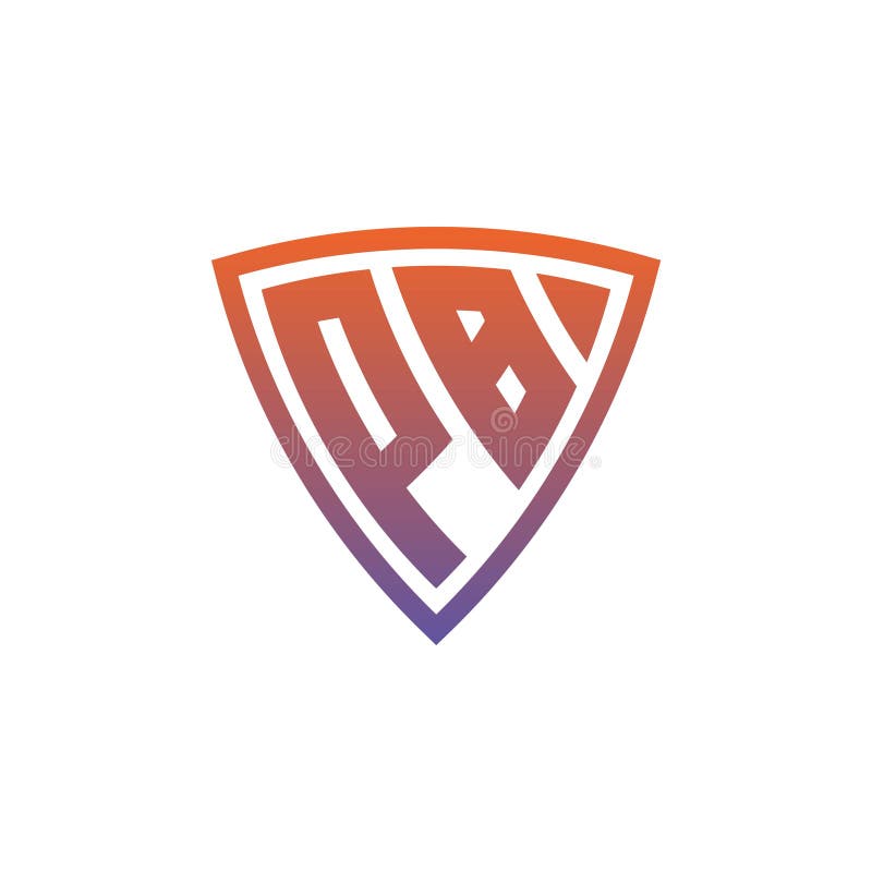 PB Logo Shield Monogram Gradient Style Design Stock Vector ...