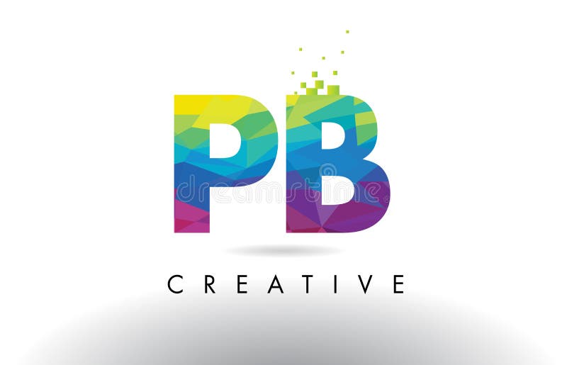 PB P B Colorful Letter Origami Triangles Design Vector. Stock Vector ...