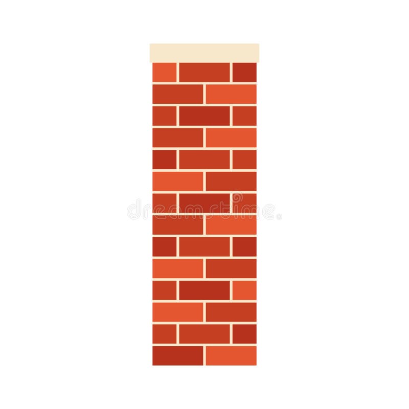 Brick Pillar Vector. Wallpaper. Brick Pillar on White Background Stock ...